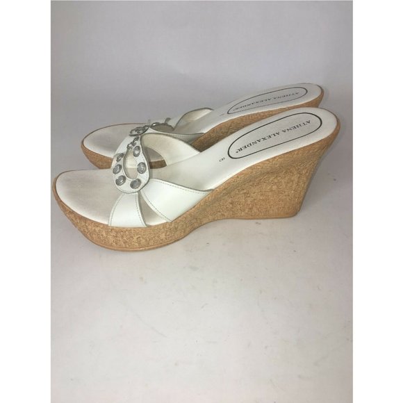 Athena Alexander | Shoes | Athena Alexander Cork Wedge Platform Sandals ...
